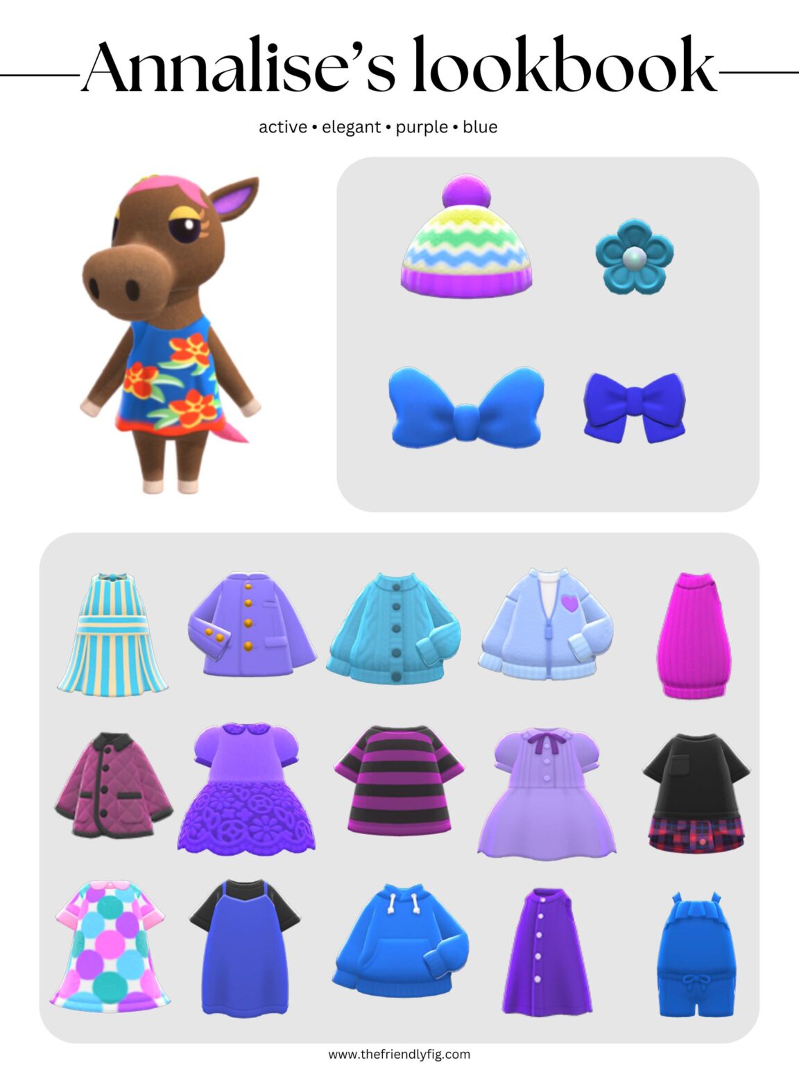 ACNH Villager Clothing Lookbooks - The Friendly Fig