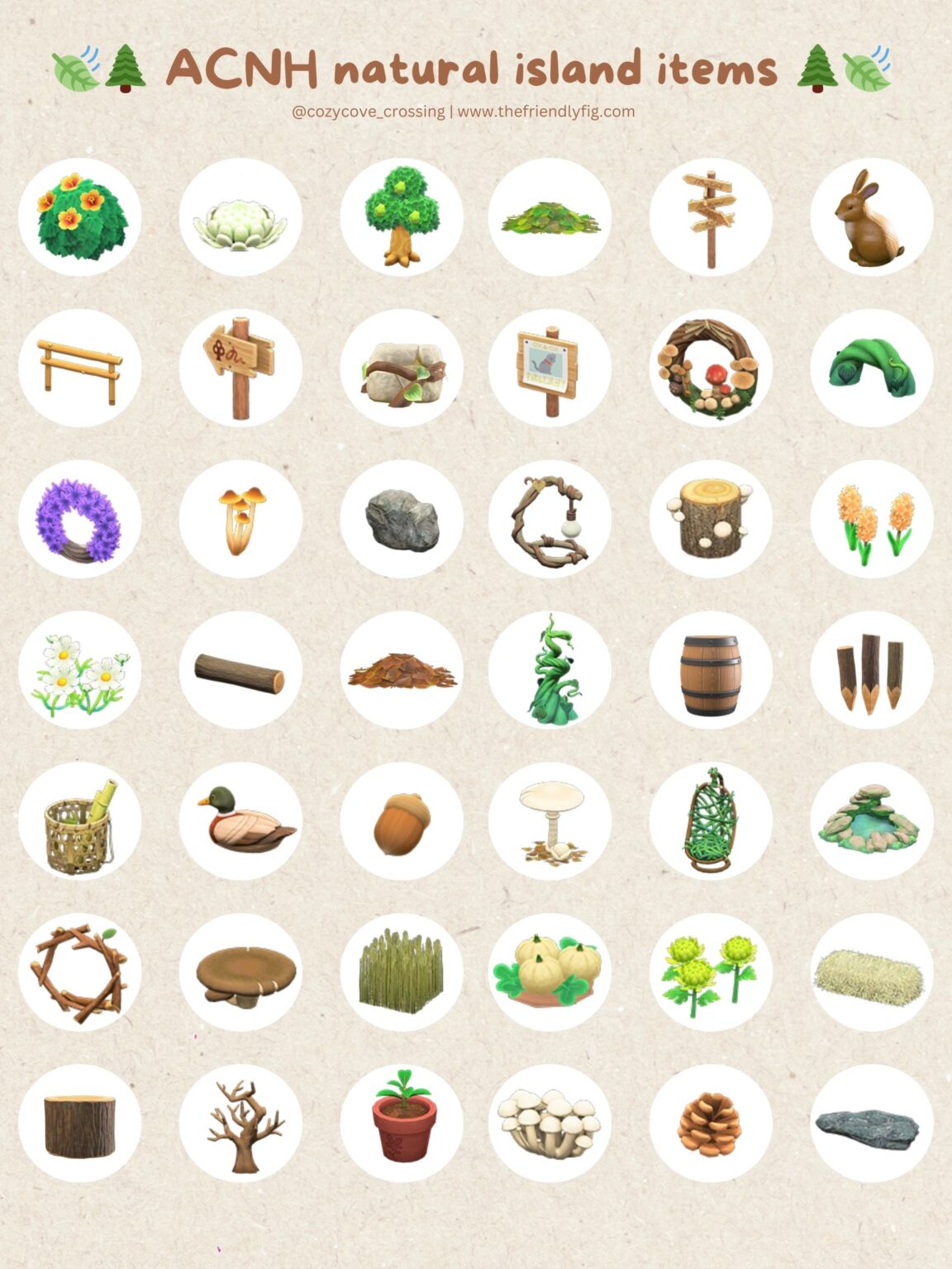 ACNH Item Guides by Theme - The Friendly Fig