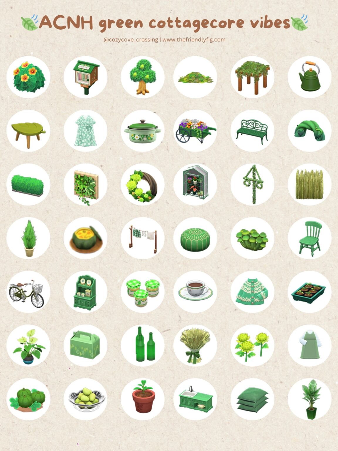 ACNH Item Guides by Theme - The Friendly Fig